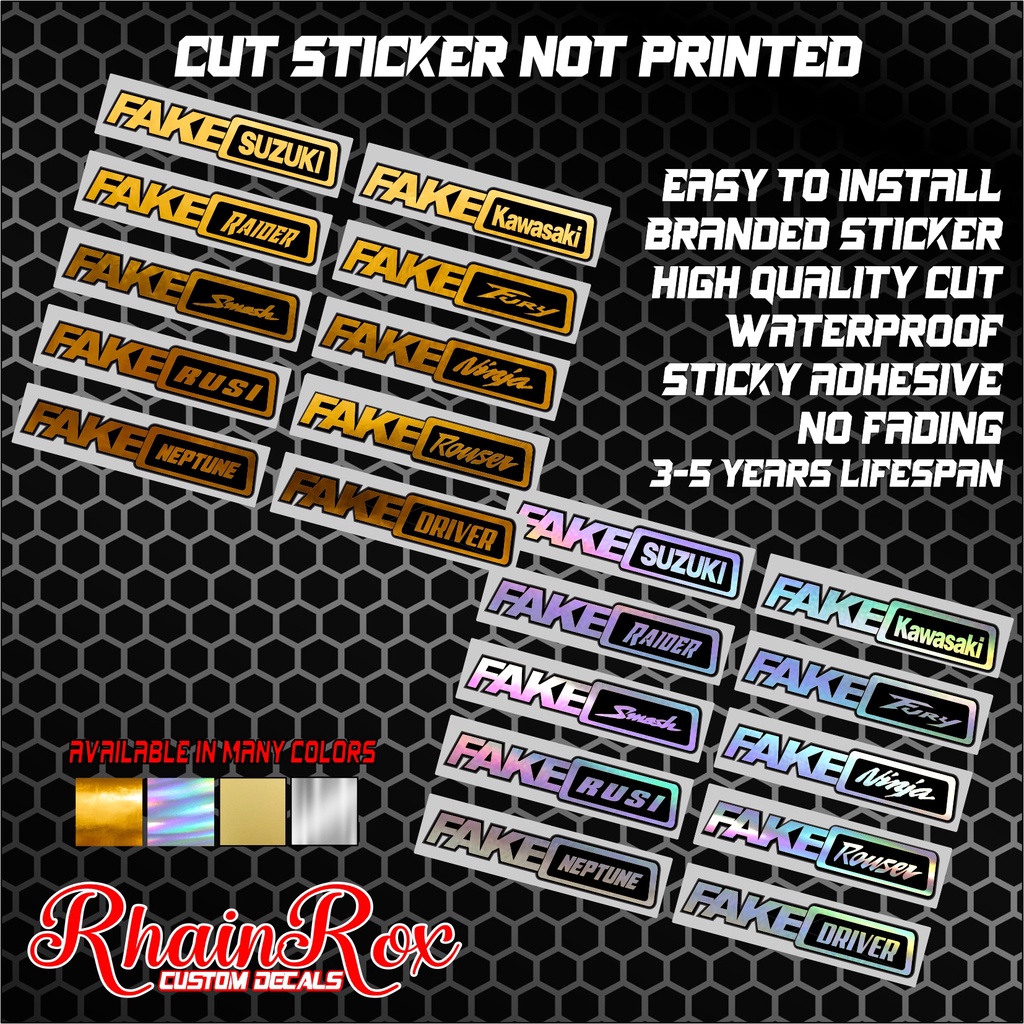 fake sticker suzuki raider smash rusi neptune kawasaki fury ninja ...