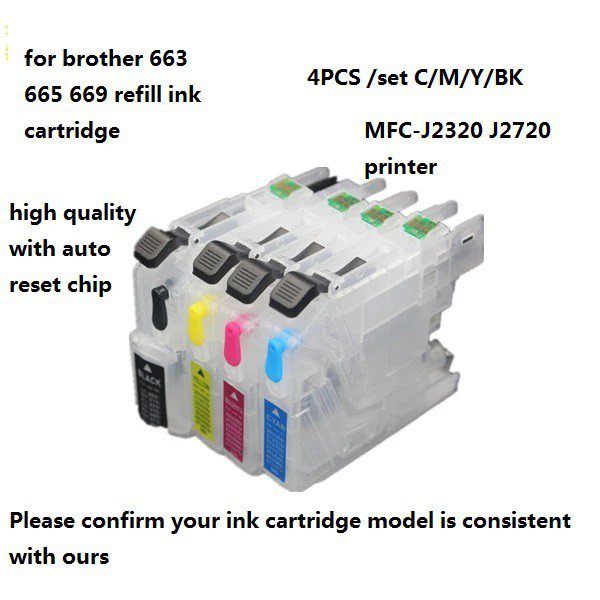 .LC663 LC669 LC665 refillable ink cartridge for BROTHER MFC-J2320 J2720 ...