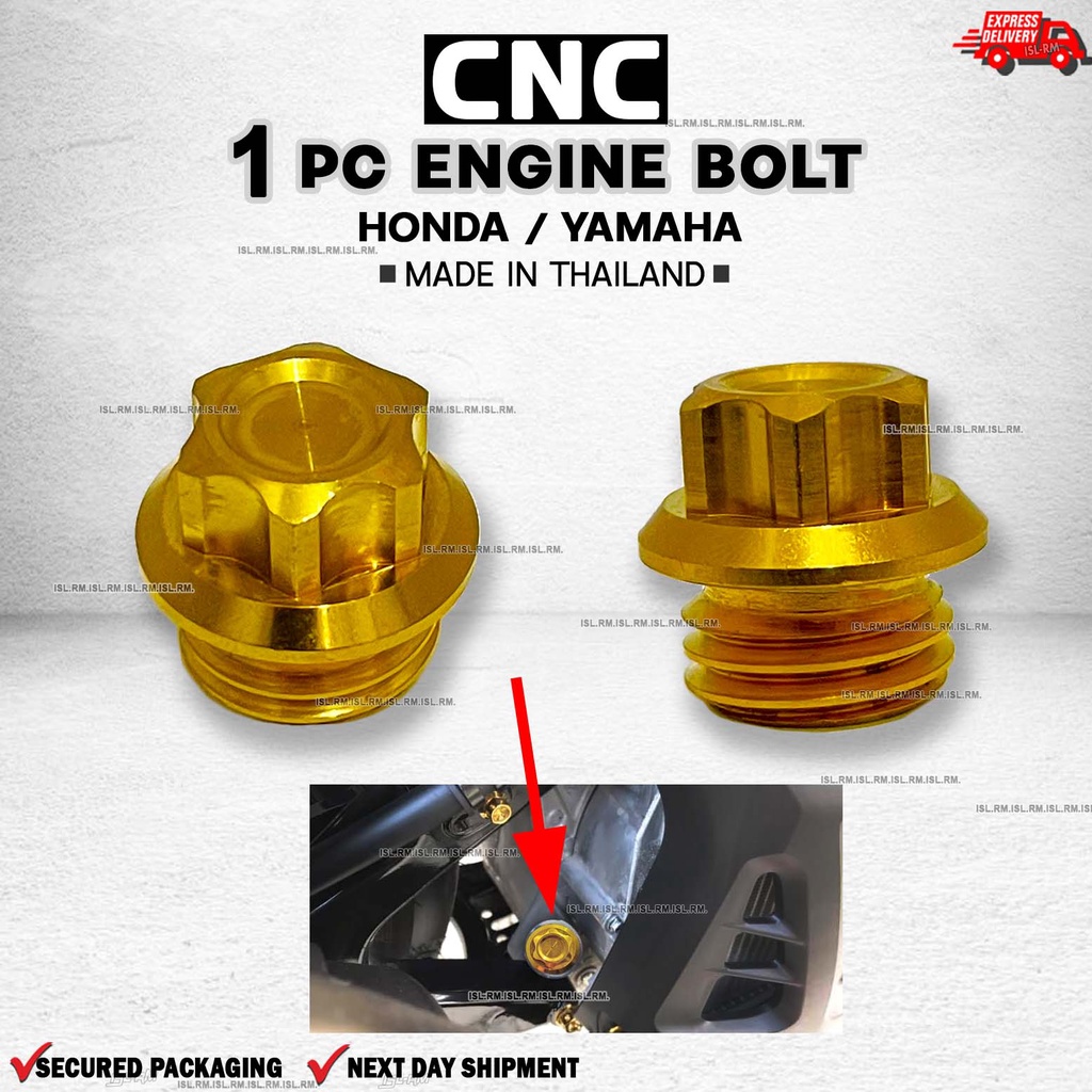 CNC engine oil bolt Yamaha / Honda Gold Plug and Play Original Made in ...