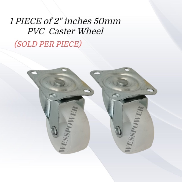WPT-5465 1 PIECE 2" inches 50mm PVC Caster Wheel | Shopee Philippines