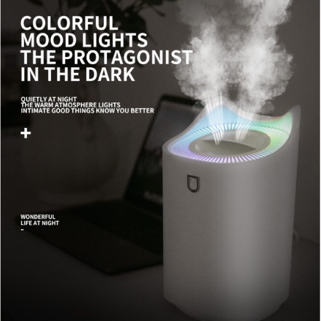 3L Air Humidifier Double Nozzle Aroma Diffuser Heavy fog Ultrasonic ...