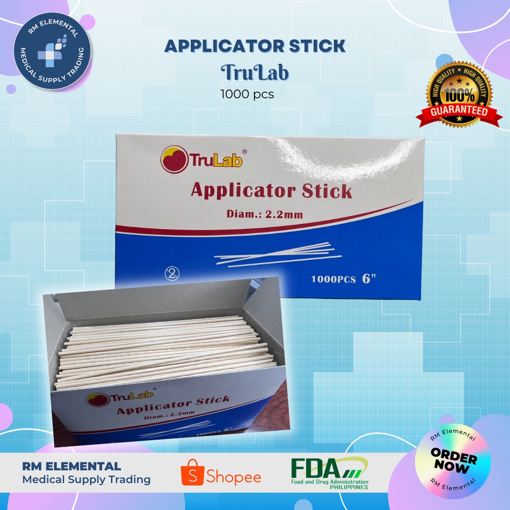Wooden Applicator Sticks Non-Sterile TRULAB / TOPCARE 2.2mm (1 box -1 ...