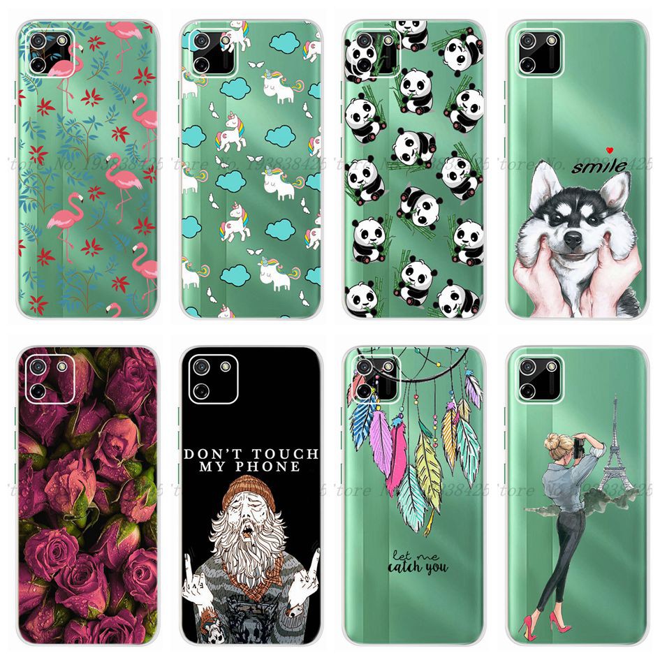 Cute Case OPPO Realme C11 C2 Clear Case Cartoon Patterned Soft TPU ...