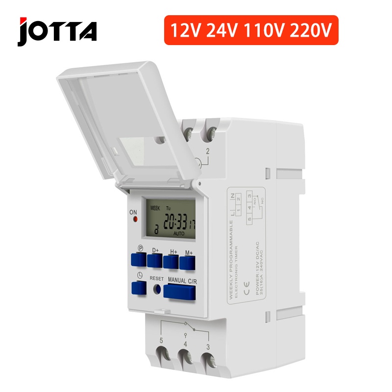 THC 15A 12V 24V 110V 220V Digital LCD Weekly Programmable Digital Timer Switch Time Relay ...