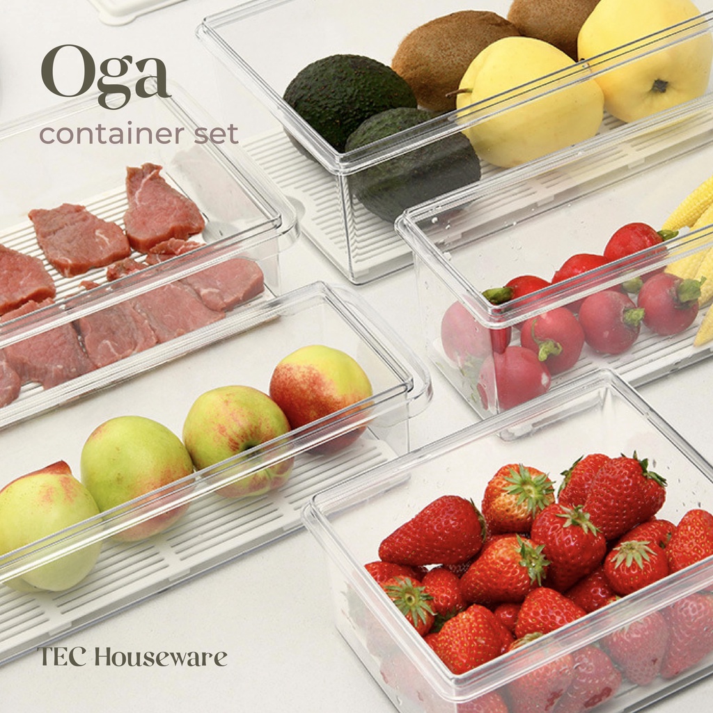 PUTIH 【TEC】OGA Food Storage Container Box Refrigerator Meat Vegetables ...