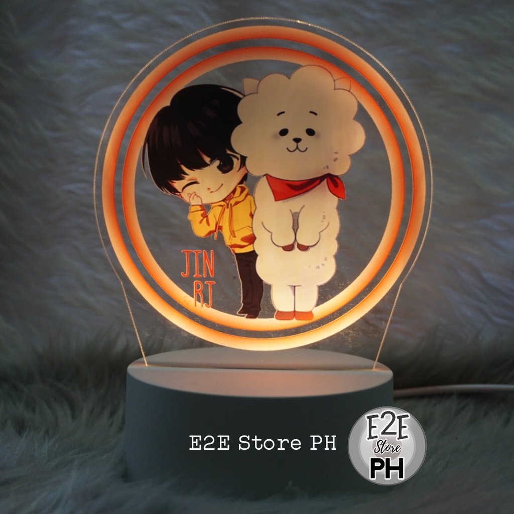 BTS Lamp Tiny Tan, BT21, Jung Kook, V, Jimin, Jin, Suga, RM, J-Hope ...