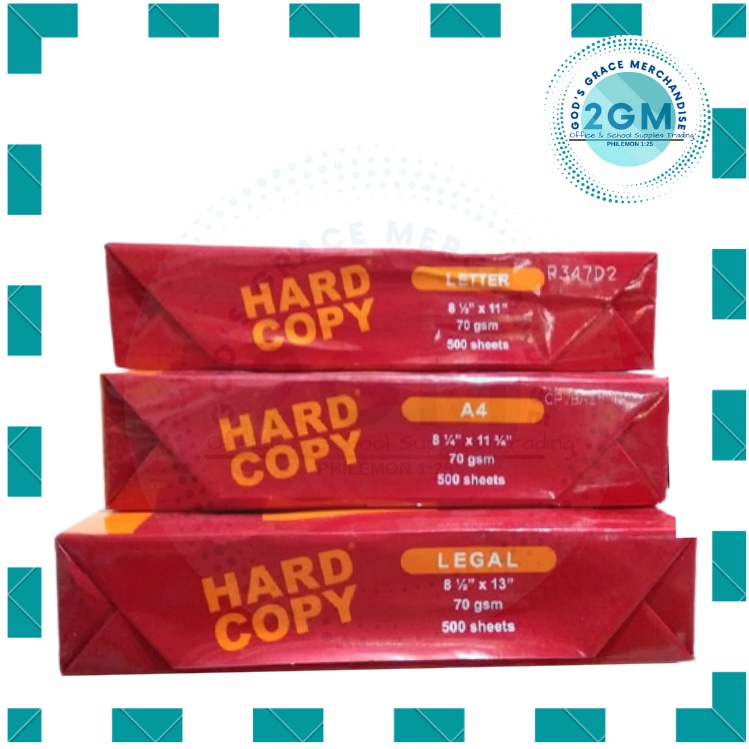 HARD COPY BOND PAPER S20, 70 GSM, SIZES: SHORT, A4, LONG | Shopee ...