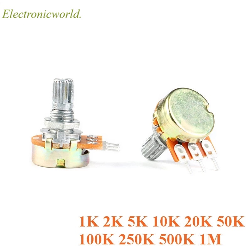 5pcs WH148 B1K B2K B5K B10K B20K B50K B100K B500K 3Pin 15mm Shaft ...