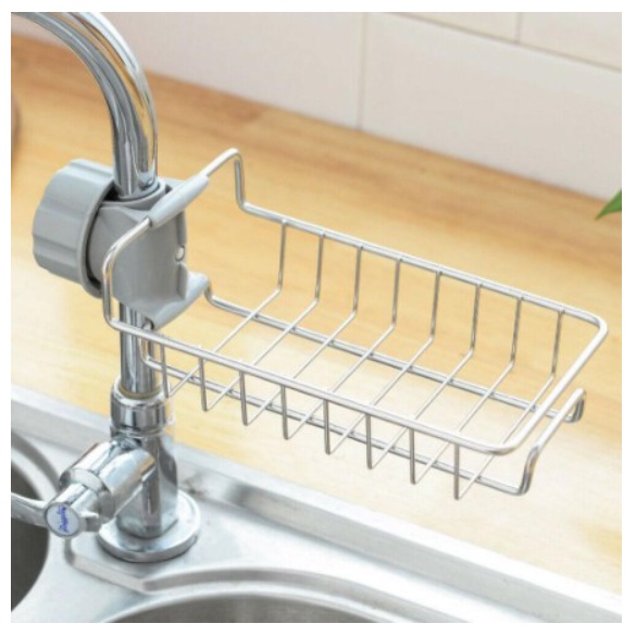 Stainless Steel Kitchen Bathroom Sink Drainer Racks Faucet Dishcloth ...