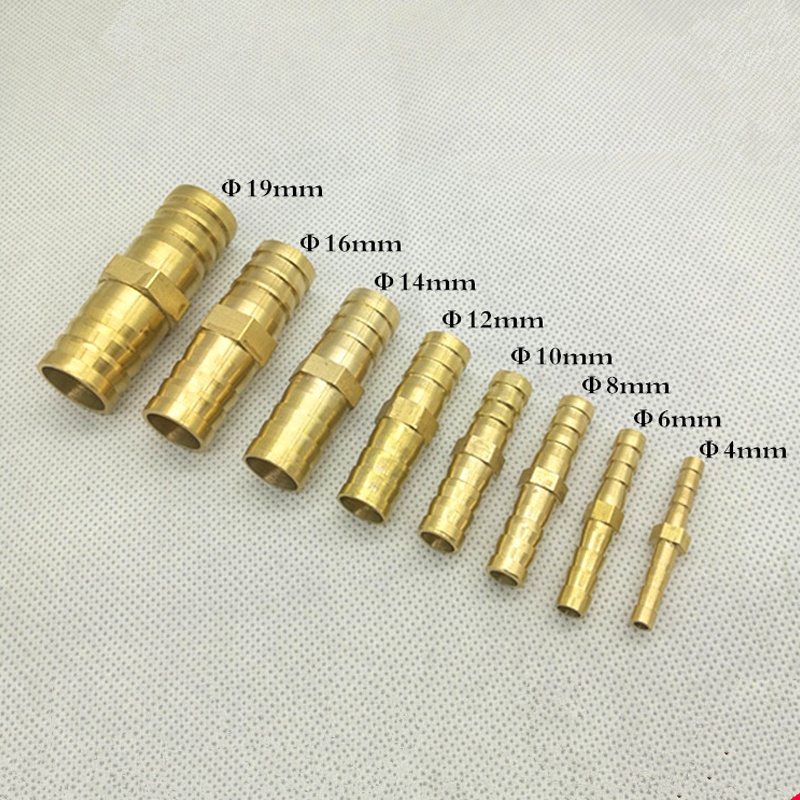 4mm 6mm 8mm 10mm 12mm 14mm 19mm Brass Straight Hose Pipe Fitting Equal Barb Gas Copper Barbed ...