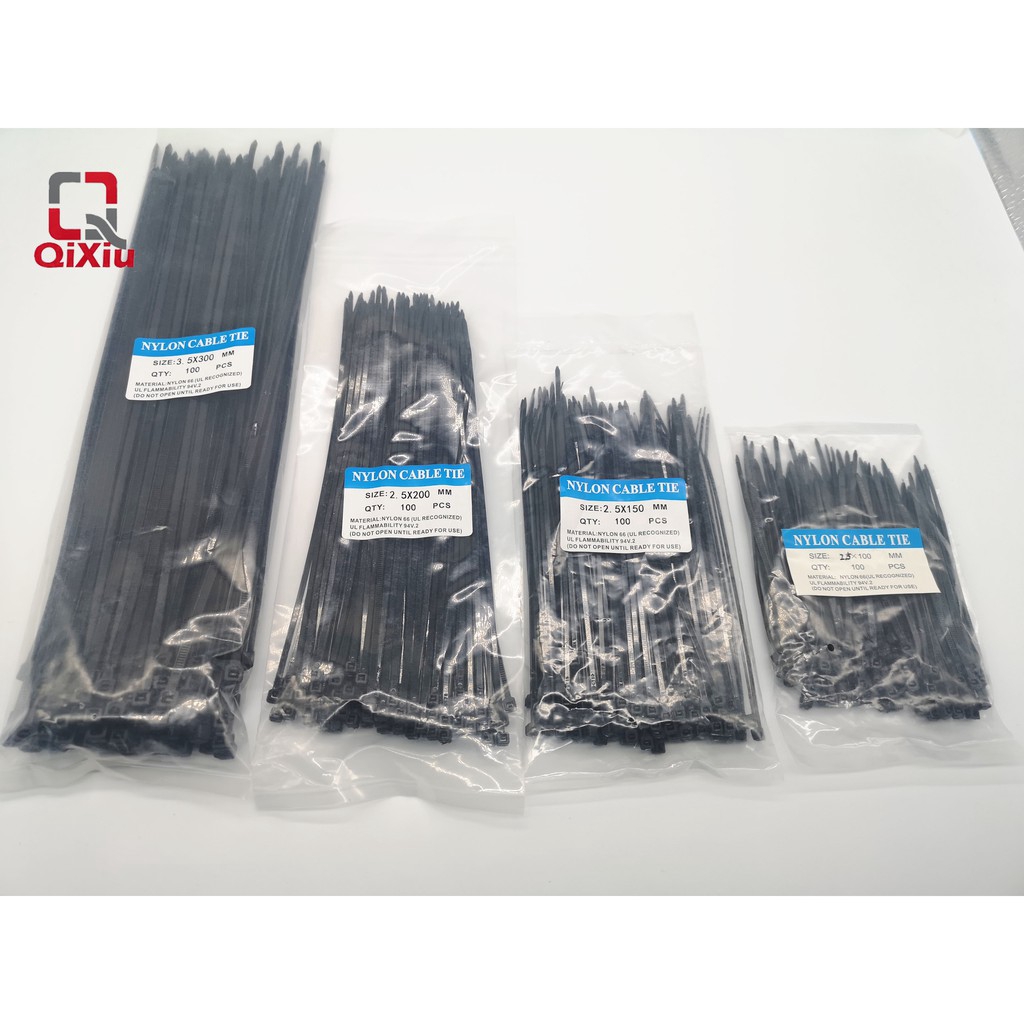 Cable Ties 400pcs black color 2.5x100mm 2.5x150mm 2.5x200 3.5x300mm ...
