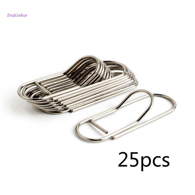 Doublebuy 25Pcs Metal Paper Clips Large Binder Clips Small Book Page ...