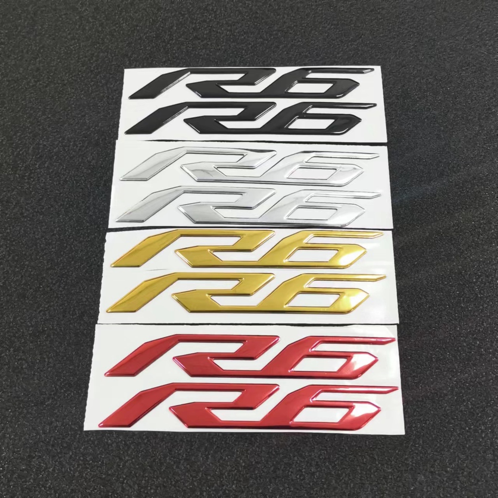 1 Pair Yamaha R6 Logo For Motorcycle Emblem Decals 3d Soft Material ...