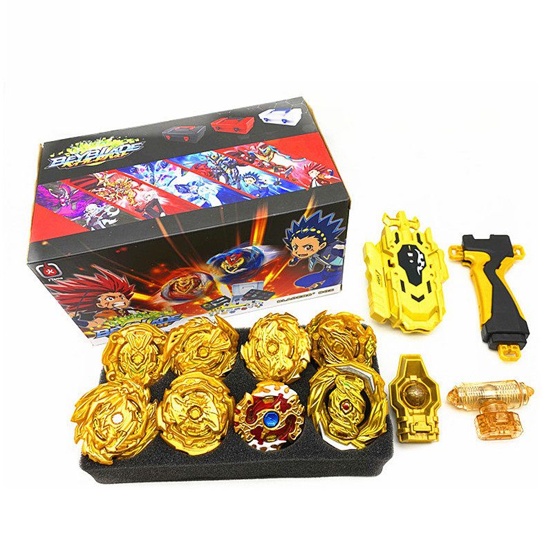 8pcs Golden Exciting Beyblade Toy Set With Handy Storage Kids For Box ...