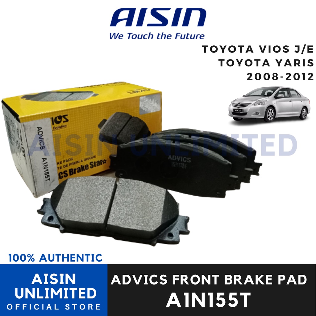 AISIN ADVICS Front Brake Pad for Toyota Vios 2nd Gen and Yaris 2008 ...