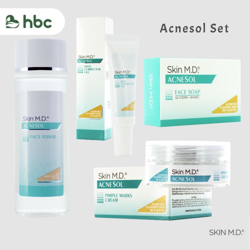 SKIN MD Acnesol Soap, Cream, Toner, and Spot Corrector Gel | Shopee ...