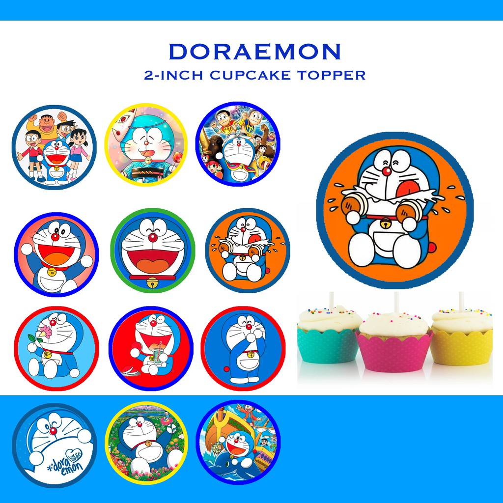DORAEMON Cupcake Topper/Sticker Party Decoration 30pcs | Shopee Philippines