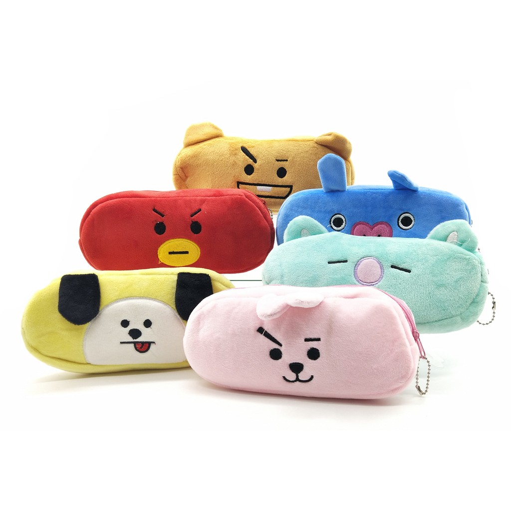 Korea kpop Cartoon character Plush Pencil pouch Cartoon Cosmetic ...