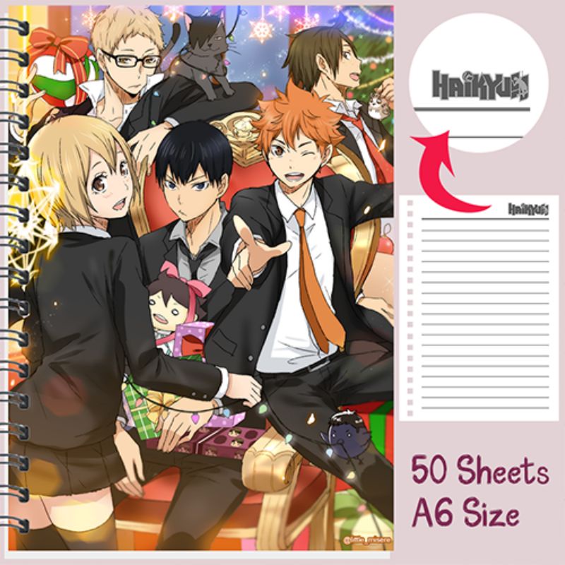 (Small Size) 49 Designs Matte A6 Size Haikyuu!! Anime Notebook Haikyuu ...