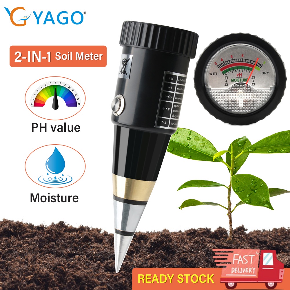 Soil pH Moisture Meter Tester Hygrometer Portable Soil Moisture Plant ...