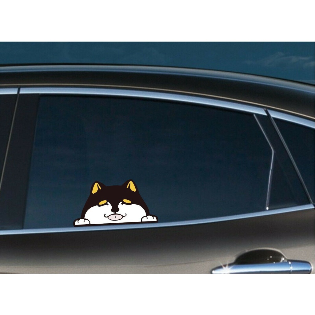 1Pair/2Pcs Shiba Inu Black Peeker Peeking Window Vinyl Decal Anime ...