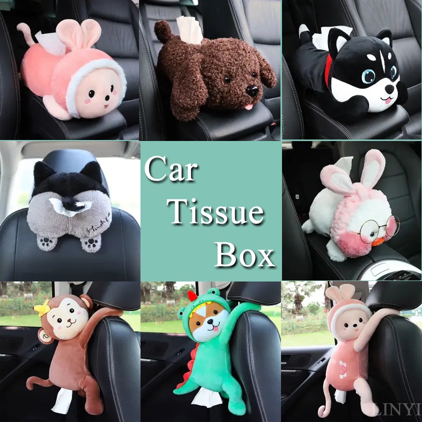 [24H delivery] Cute corgi tissue box monkey storage car cartoon rabbit ...