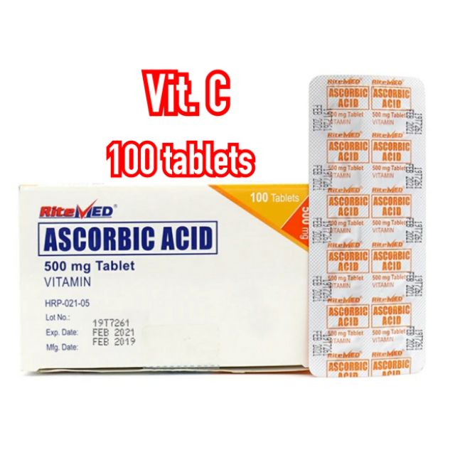 RiteMed Ascorbic Acid 100pcs 500mg (1Box) | Shopee Philippines
