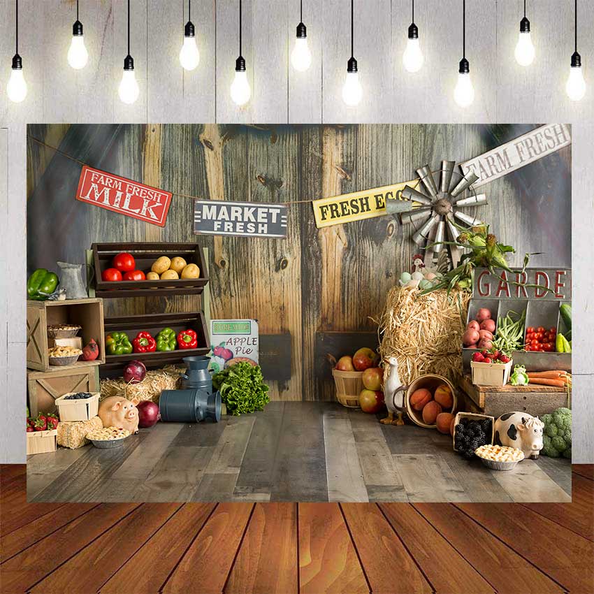 3D Kitchen Fresh Fruits and Vegetables For Take Photo Backdrop For ...