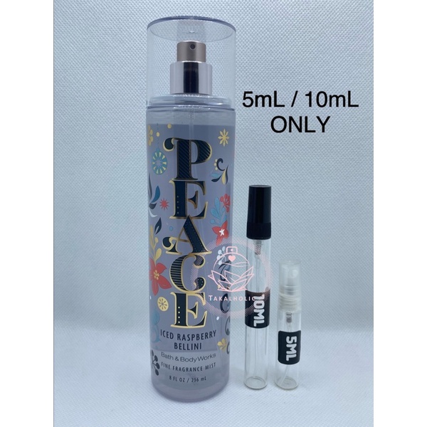 Bath and Body Works PEACE / ICED RASPBERRY BELLINI Mist Refill ( 5ML ...