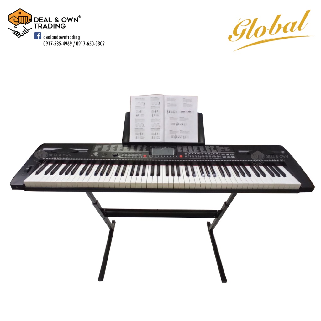 Global GL-988 88 Keys Multimedia Electronic Keyboard With APP Teaching ...