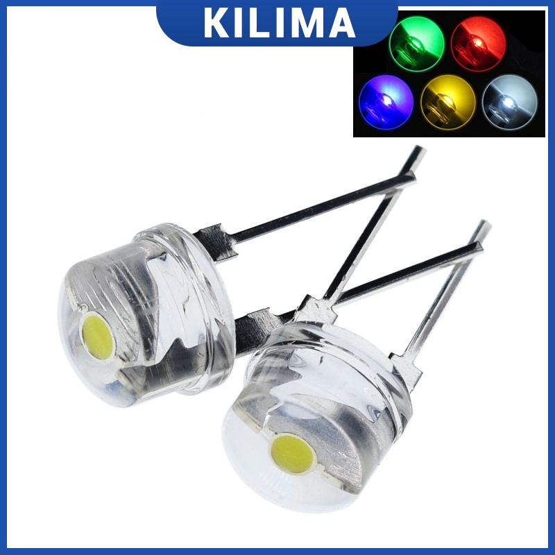 50/20/10 Pcs F8 8mm 0.5W 3.0-3.2V Straw hat LED White Super bright LED ...