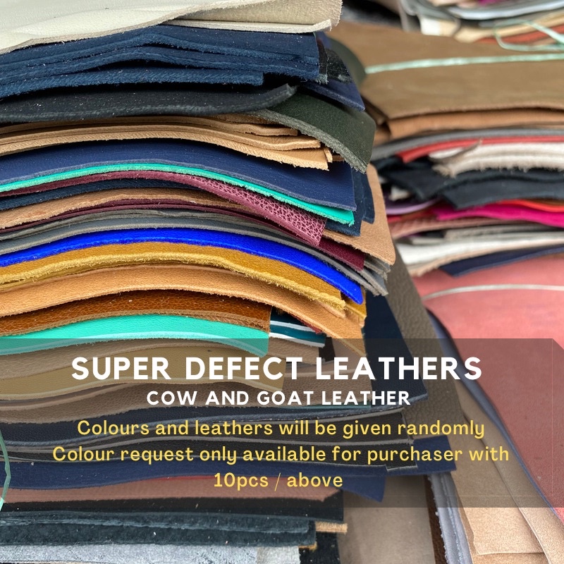 SUPER DEFECT Leather Random Pick Colour Cowhide Goatskin practice ...