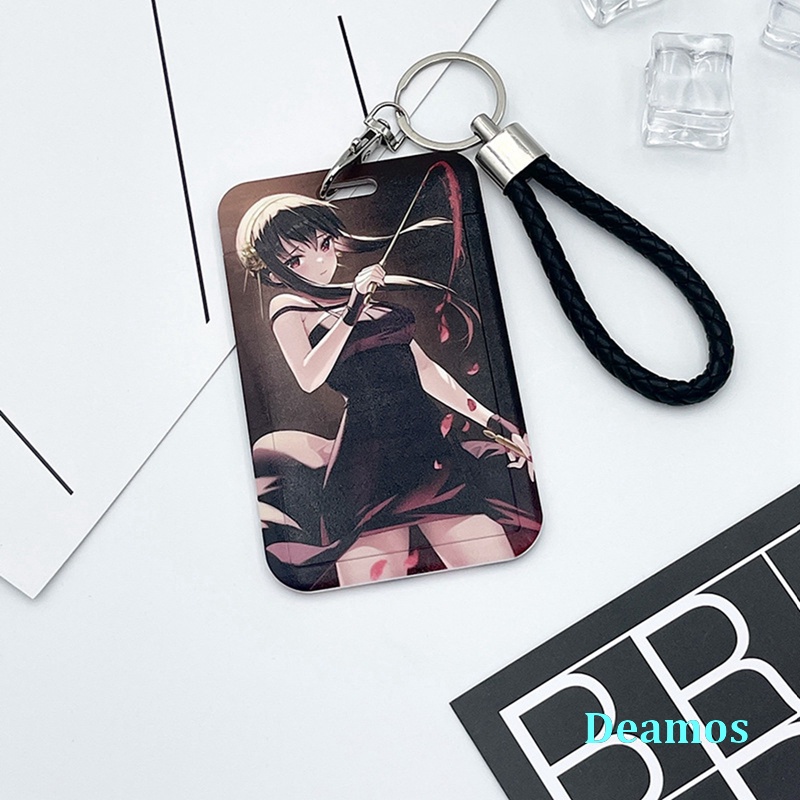 Deamos Anime Spy X Family Card Holder Keychain Cosplay Props Yor Forger ...