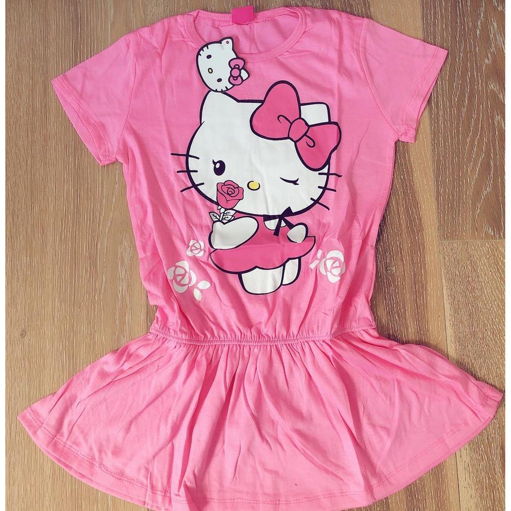 fashion girls cartoon dress hello kitty print（GD) | Shopee Philippines