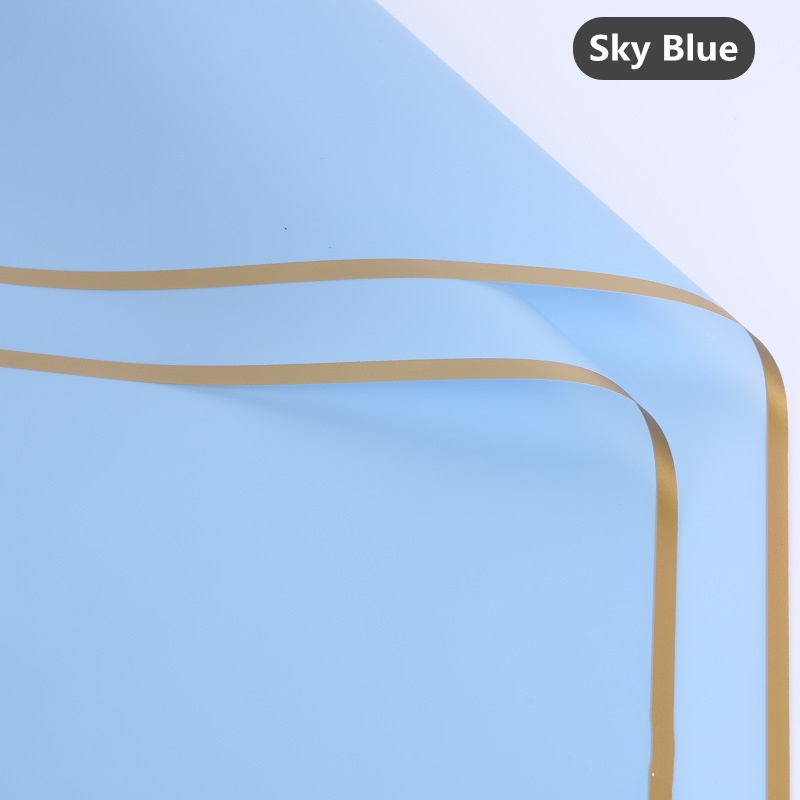 20pcs Flower Wrapping Paper Gold Border Jelly Color Packaging Paper ...