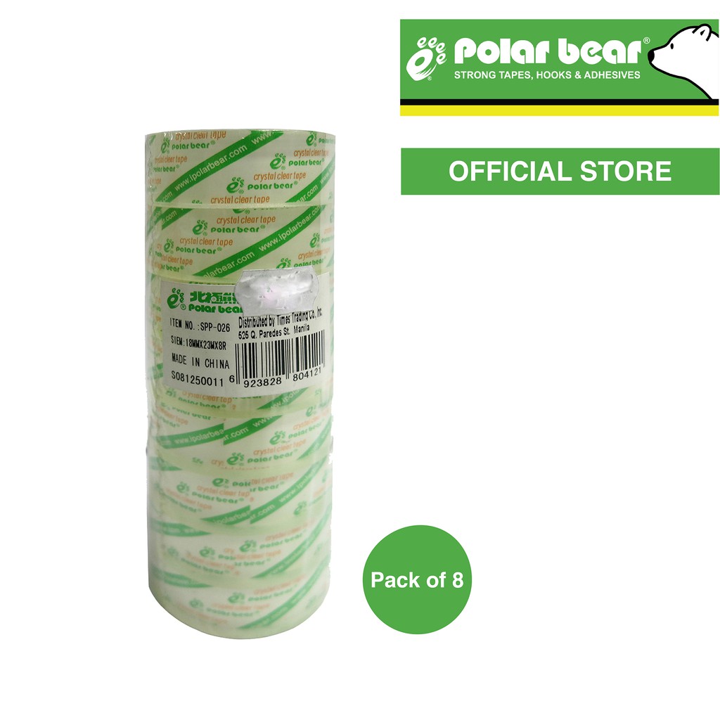POLAR BEAR Crystal Tape 18mm x 23m (SPP026Y Pack of 8) | Shopee Philippines