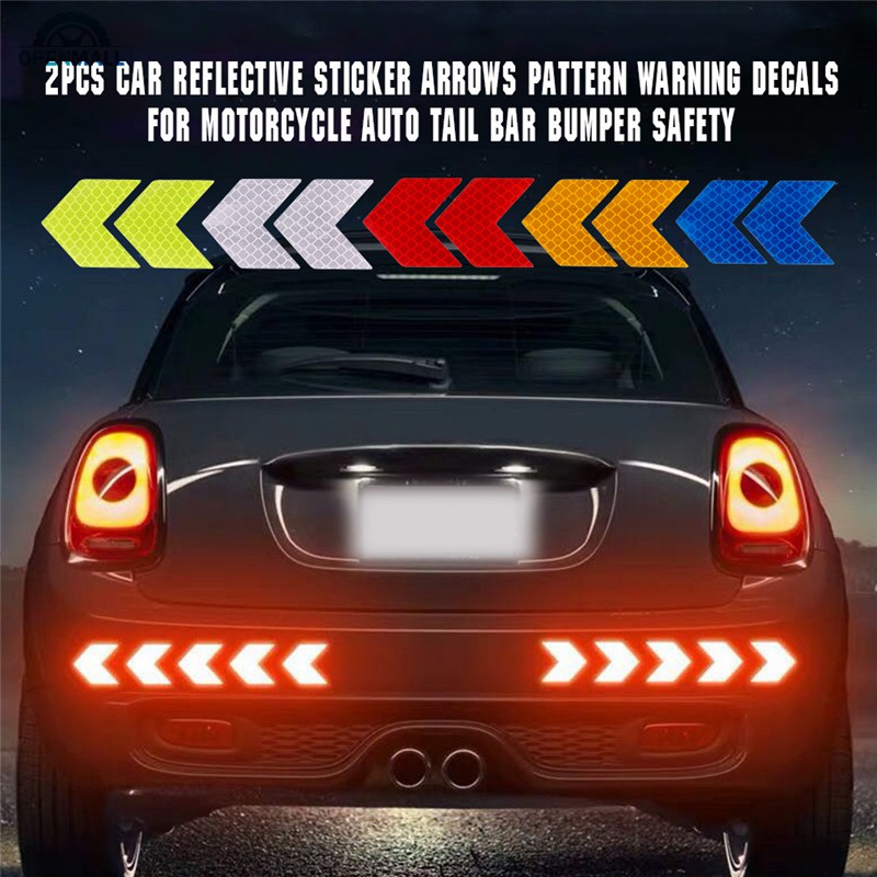 OM 2Pcs Car Reflectorized Sticker Motorcycle Auto Tail Bar Bumper ...