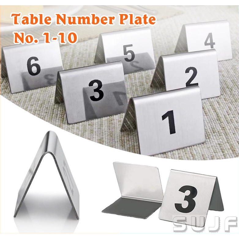 Numbers 1-10 Signs Plates Restaurant Cafe Bar Place Table Marker Desk ...