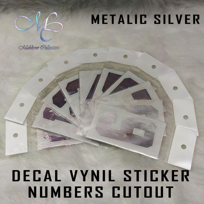 DECAL VYNIL STICKER- NUMBERS CUTOUT METALIC SILVER" by Mahkow ...