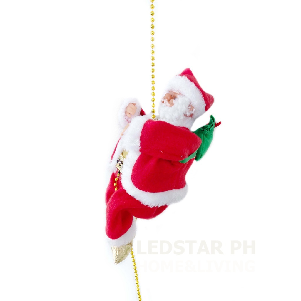 Christmas Electric Singing Swing Santa Claus Dolls Climbing Rope Ladder ...