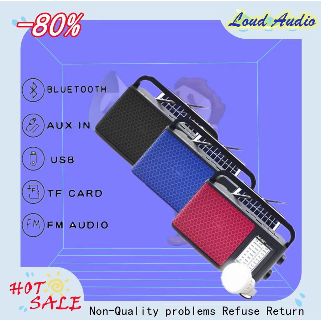 Solar Bluetooth Radio NS-919SL AM/FM/SW 3 Band Radio USB/TF music ...