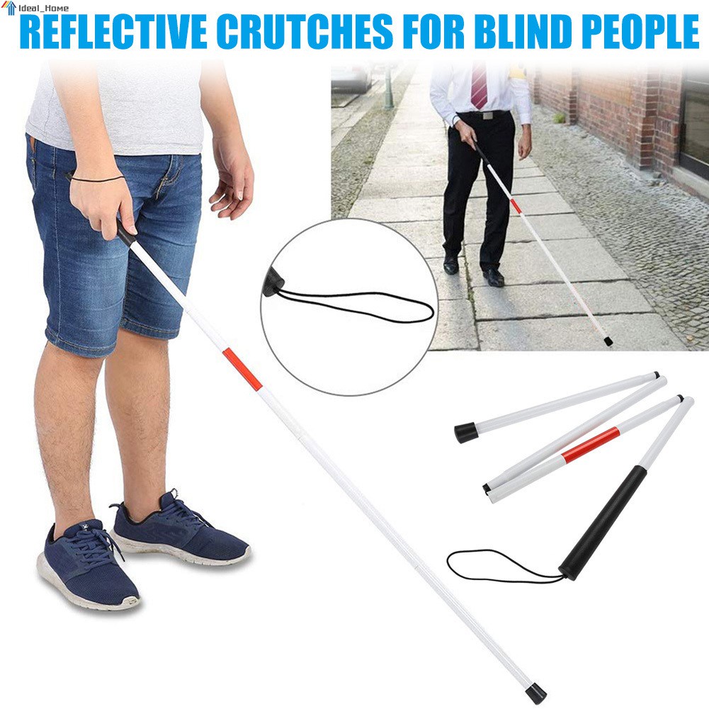 Aluminum Folding Cane Reflective Blind Walking Stick Crutch Cane Walker ...