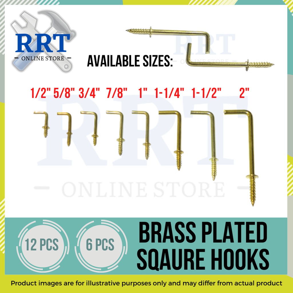 Brass Plated Square Hooks | Shopee Philippines