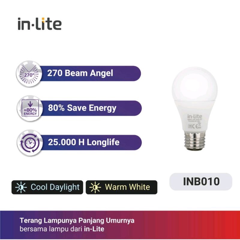 14 Watt White LED Lamp In-Lite INB010 CooldayLight E27 | Shopee Philippines