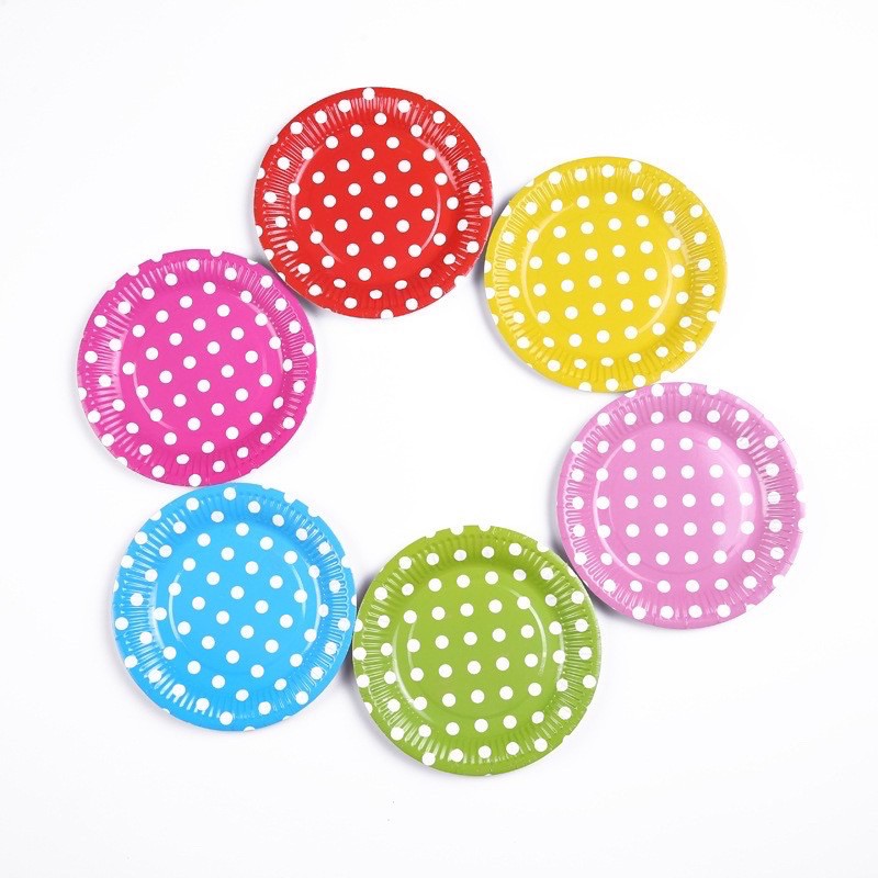 10pcs Polka Dots Disposable Paper Plate 9inches Party Table Ware ...