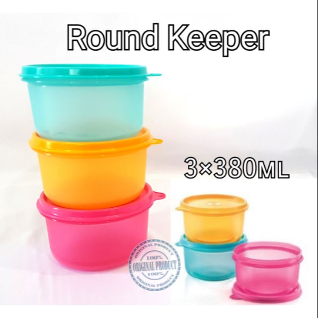 Tupperware Colorful Round Keeper 3X380ML (mini food container/ Food ...