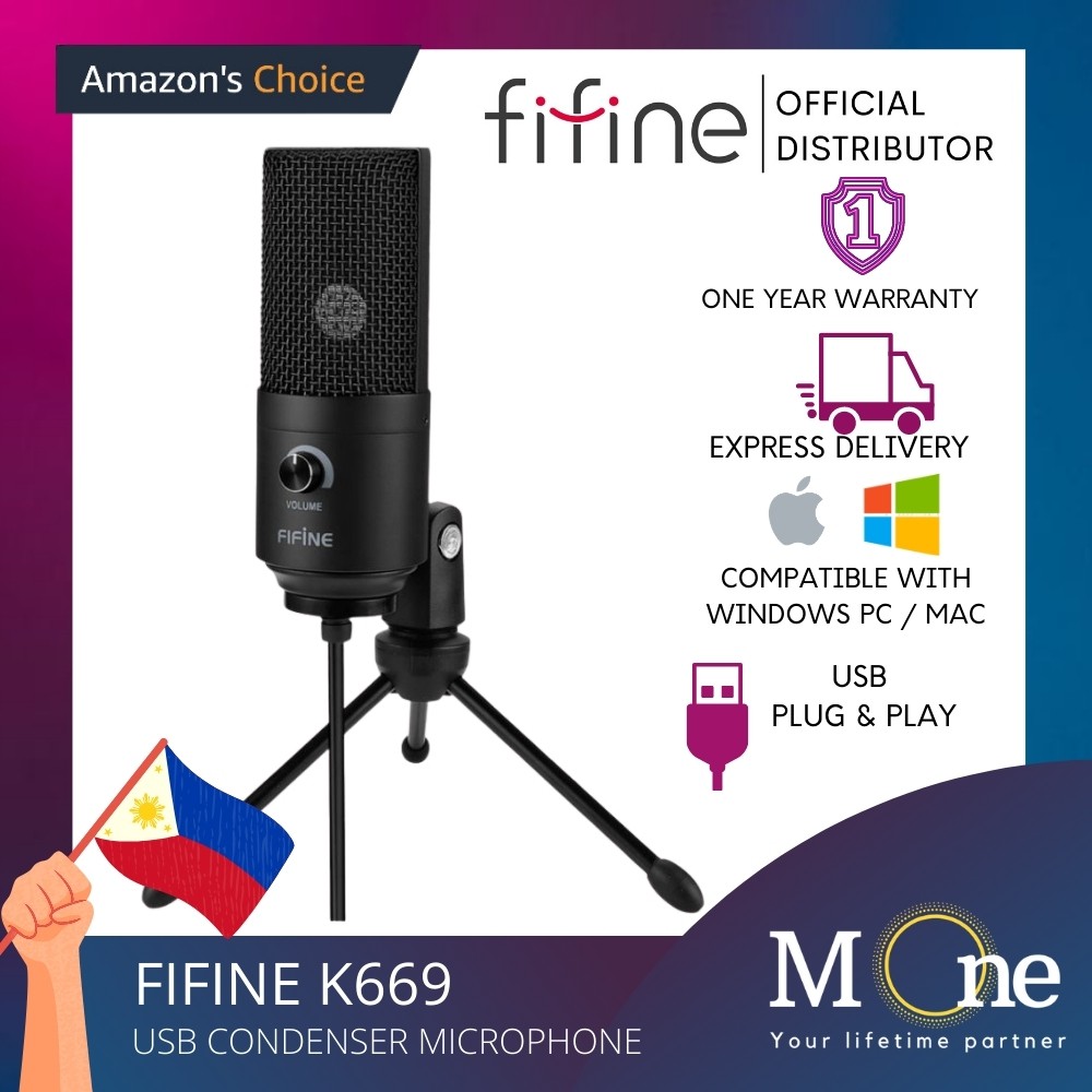 Fifine K669B USB Microphone Condenser PC Microphone Vlogging Streaming Microphone M One ...