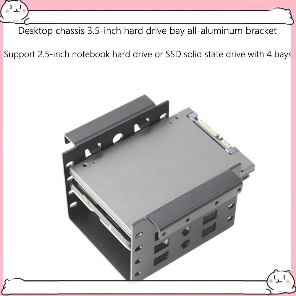 ♛Visualfeast♛4 Bay 2.5 inch to 3.5 inch SSD Hard Drive Caddy Internal ...