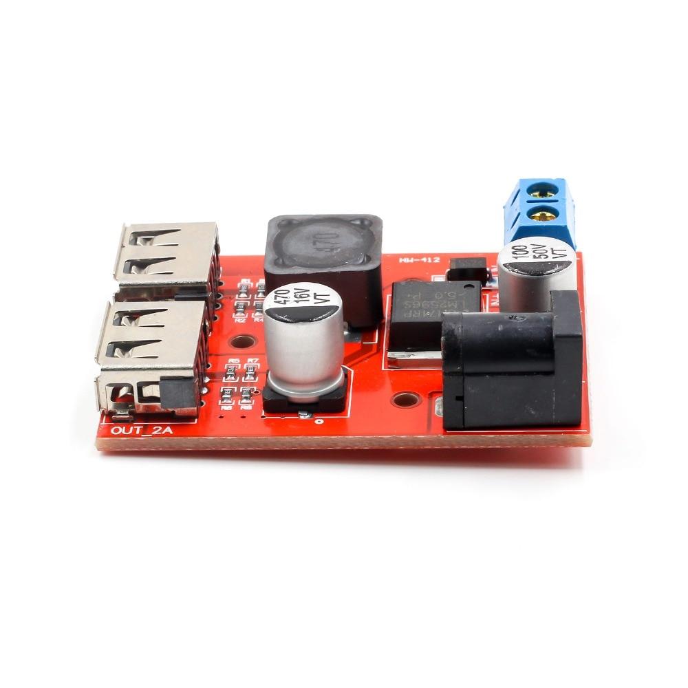 LM2596 LM2596S Dual USB DC-DC 9V 12V 24V 36V to 5V 3A Step Down Buck Converter Board Car Charger ...