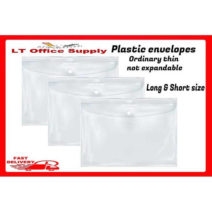 Plastic Envelope ordinary thin clear envelopes (Long & Short) | Shopee ...